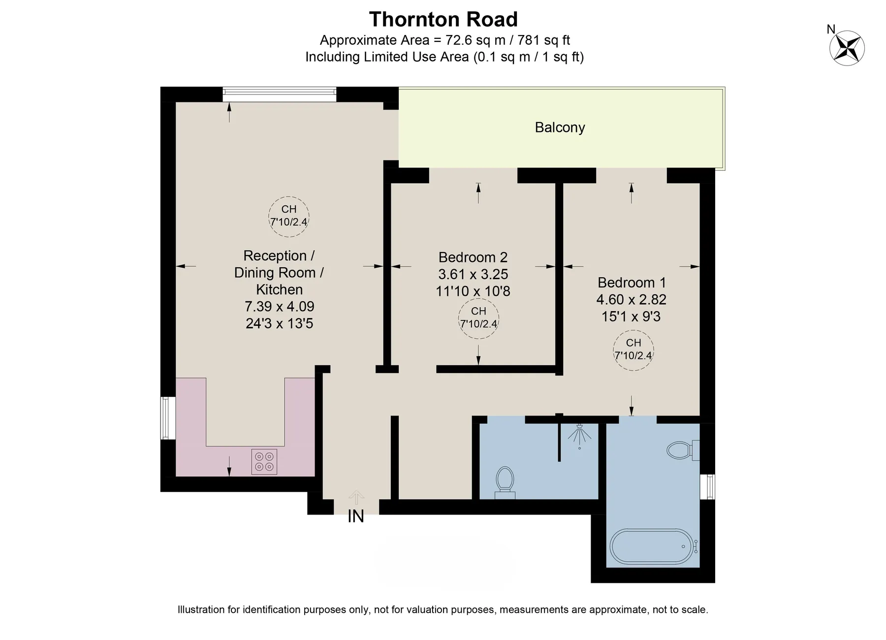 2 bedroom property for sale in Thornton Road, London, SW12 - £675,000